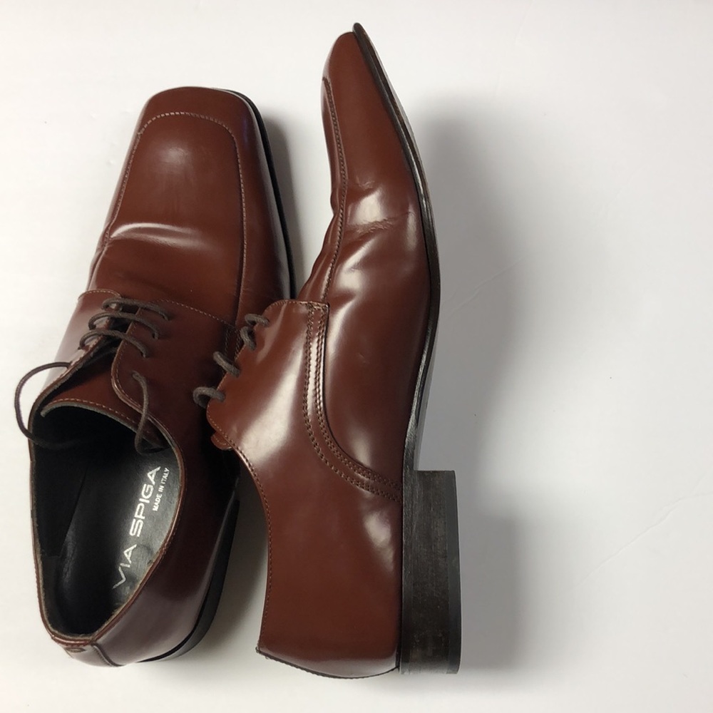 Via Spiga Men Shoes. Made In Italy Brown Leather. - Gem